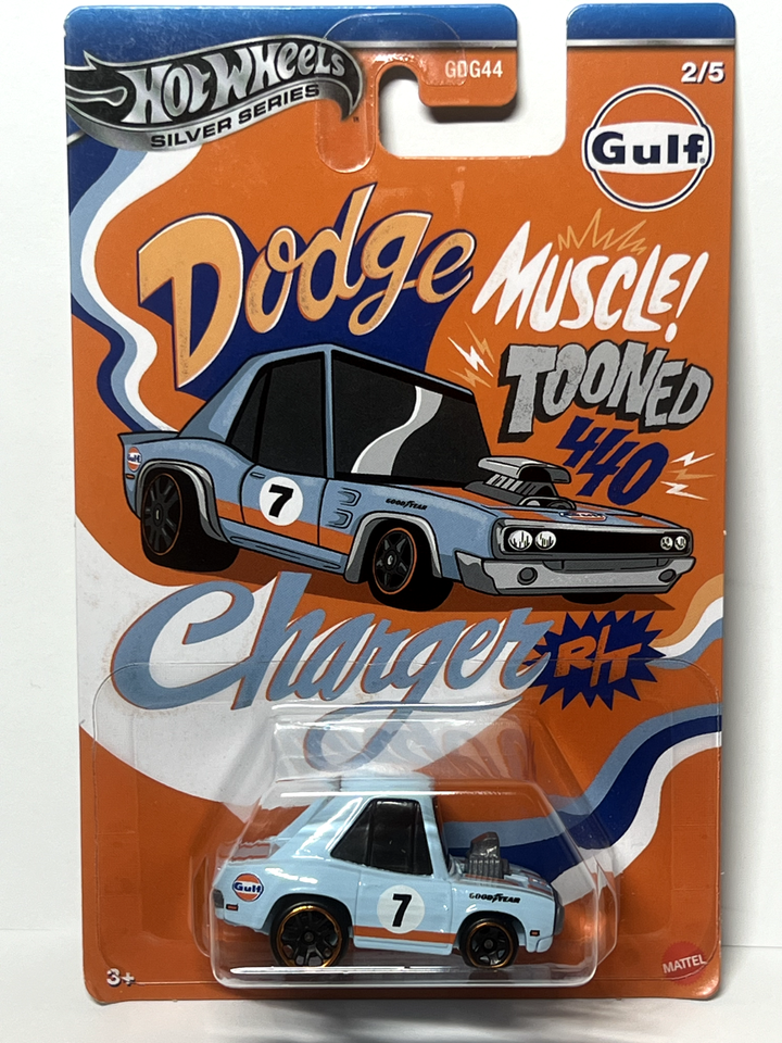 Hot Wheels Silver Series Gulf Tooned Dodge Charger, Silverado, Supra ...