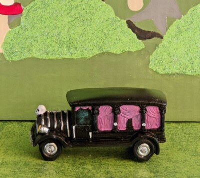 Miniature Hearse 4" Great Halloween Decoration Halloween Garden Village ...