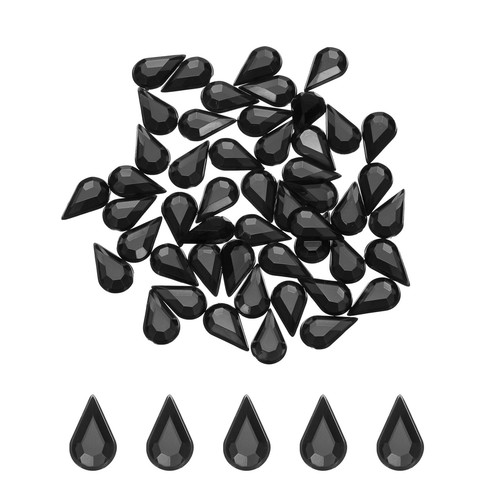 50PCS Flat Back Acrylic Teardrop Gems 6x10mm Artificial Rhinestones DIY ...