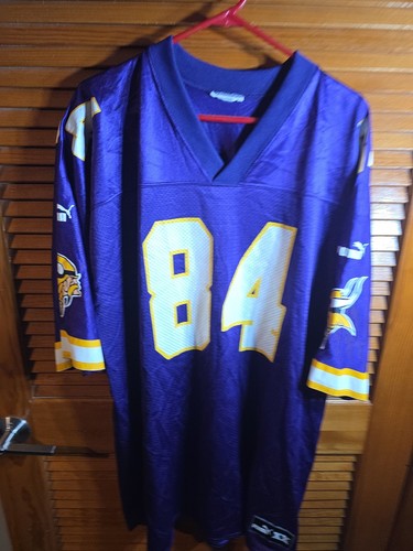 Vintage Minnesota Vikings #84 RANDY MOSS Purple Puma Jersey Size 2XL ...