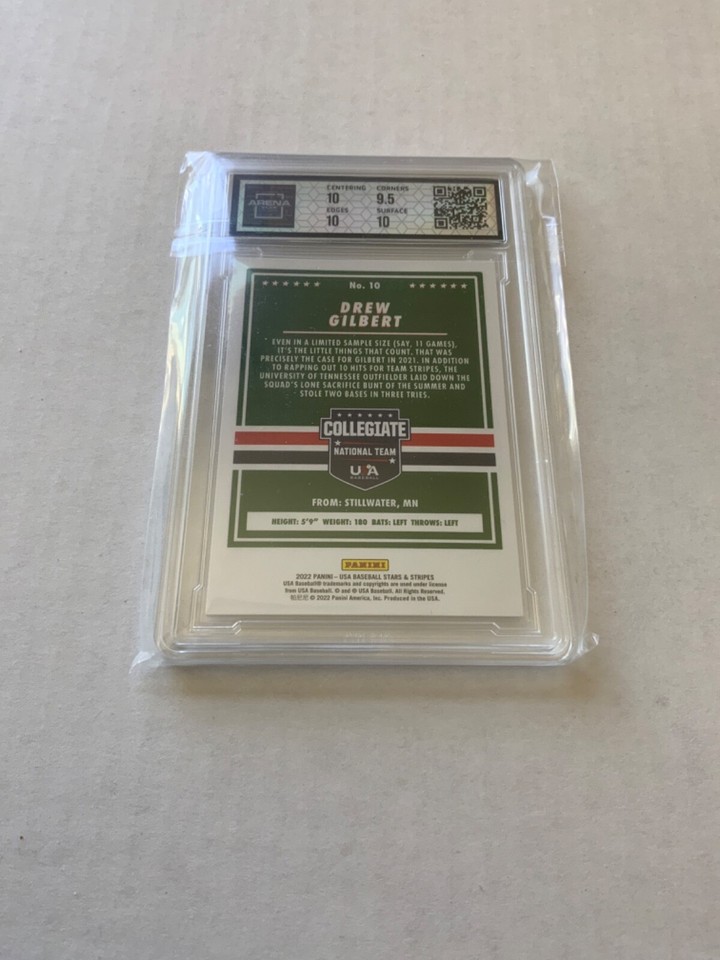 2022 PANINI STARS & STRIPES USA BASEBALL DREW GILBERT ROOKIE CARD GEM ...