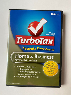 2009 TurboTax Federal Tax Return Home & Business Turbo Tax Intuit ...