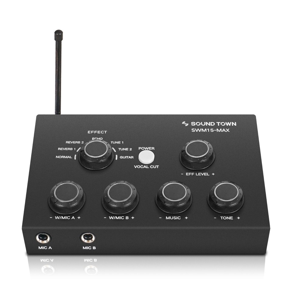 Sound Town Wireless Microphone Karaoke Mixer System w/ 2 Wireless Mic ...