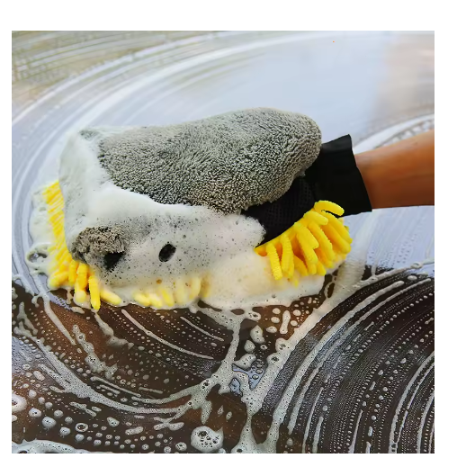 2X Microfibre Car Wash Mitts 3 in 1 Anti Scratch Double Side Car ...