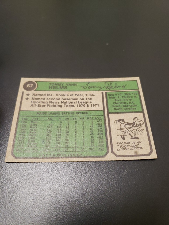 1974 Topps #67 Tommy Helms Astros | eBay