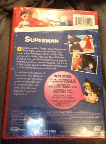 Bazooka Classic Bubble Toons: Superman (DVD) with Bazooka Joe Card-Game ...