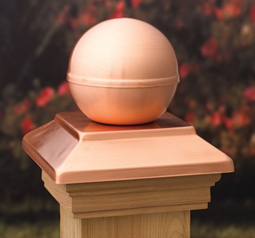 VC9 Post Cap Victoria Real Ball Copper Western Red Cedar - suit 90-94mm ...