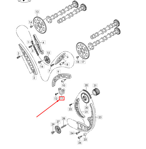 NEW OEM AUDI Q5 8R UPPER TIMING CHAIN TENSIONER 059109467AL GENUINE | eBay