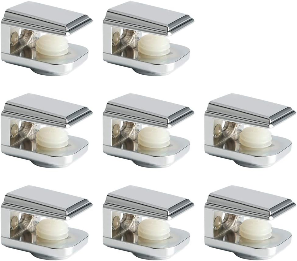 8Pcs Glass Shelf Brackets,Adjustable Clamp Brackets for Shelves,Wall ...
