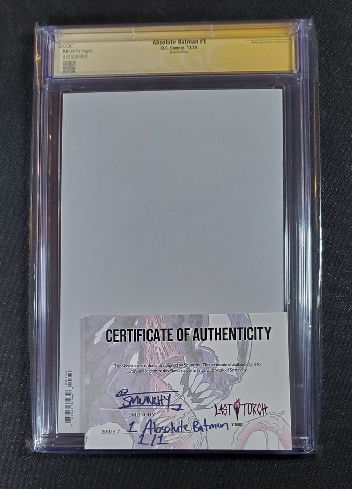 Absolute Batman #1 Sketch Edition | Smunchy OA + Remark *9.8* | eBay