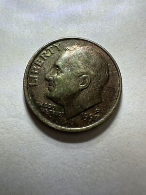 1990 P Roosevelt Dime Actual Coin Exceptional Unique Tone Off Center ...