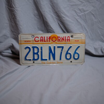 Vintage 1980’s,90s California white License Plate #2bln766 Single | eBay