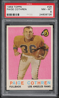 1959 Topps FB Card # 28 Paige Cothren Los Angeles Rams PSA 8 NM-MT | eBay
