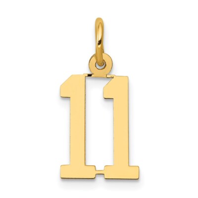 14K Yellow Gold Small Polished Elongated Number 11 Charm | eBay