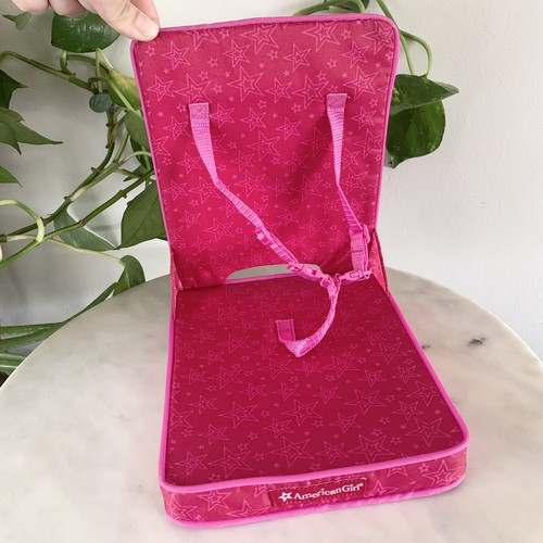 2012 American Girl Foldable Travel Seat 18'' Doll Red Pink Car Plane ...