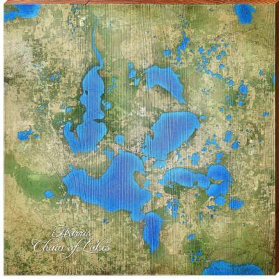 Harris Chain of Lakes, Florida Satellite Styled Map Square Wall Art | eBay