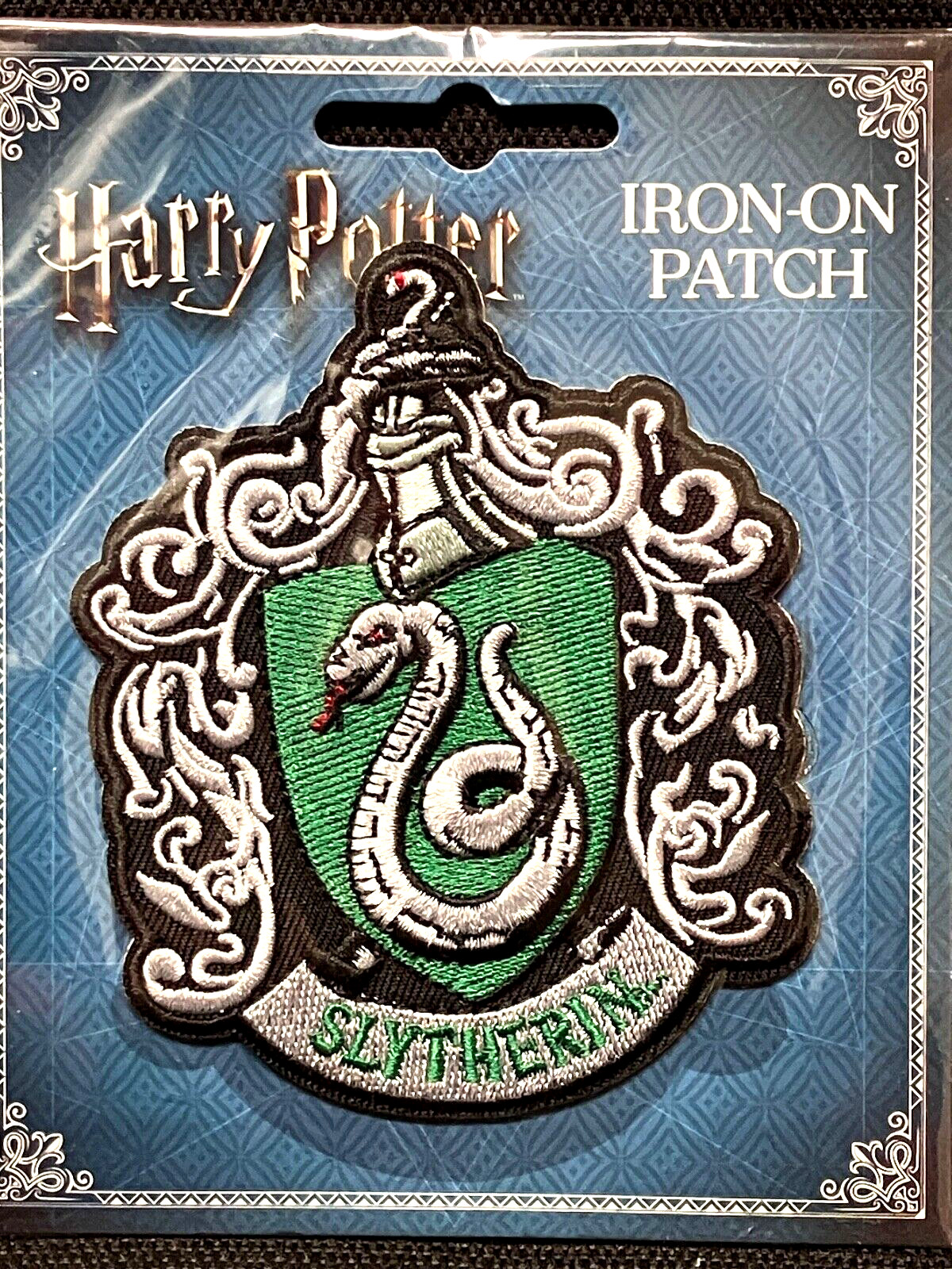 Harry Potter SLYTHERIN House Crest Logo Large 4" Tall Embroidered Iron ...