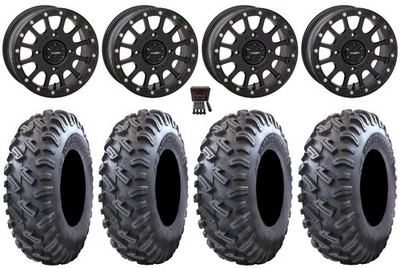 System 3 SB-5 14" Wheels Bk 27" Dirt Commander Tires Kawasaki Mule Pro ...