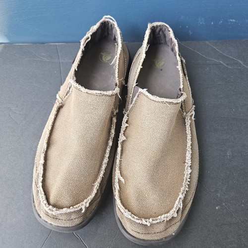 Crocs Original Santa Cruz Loafers Canvas Tan/Brown Slip-On Shoes Men’s ...