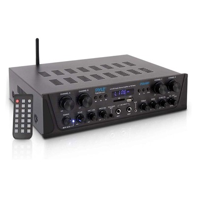 Pyle 500W Bluetooth Home Audio Amplifier 4 Channel PA Receiver with ...