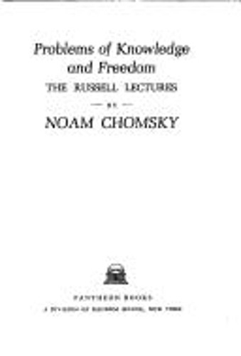 Problems of Knowledge and Freedom Hardcover Noam Chomsky 9780394472607 ...