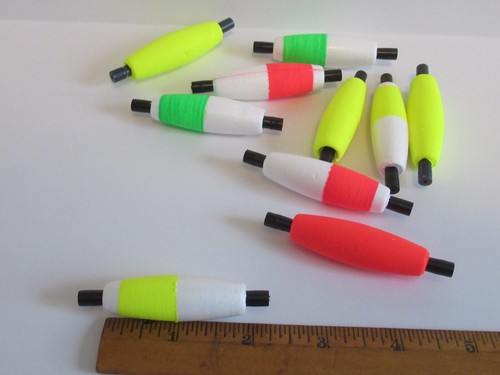 PEG FLOATS FISHING BOBBERS SLOTTED CIGAR TORPEDO COLOR MIX CHOOSE SIZE ...