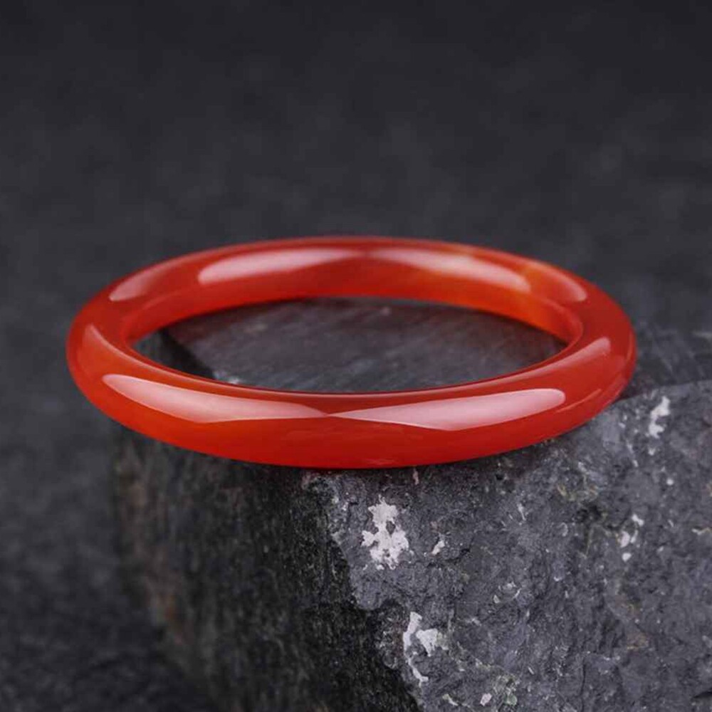 Excellent Natural Chinese Icy Red Jadeite Jade Bangle Bracelet Round 56 ...