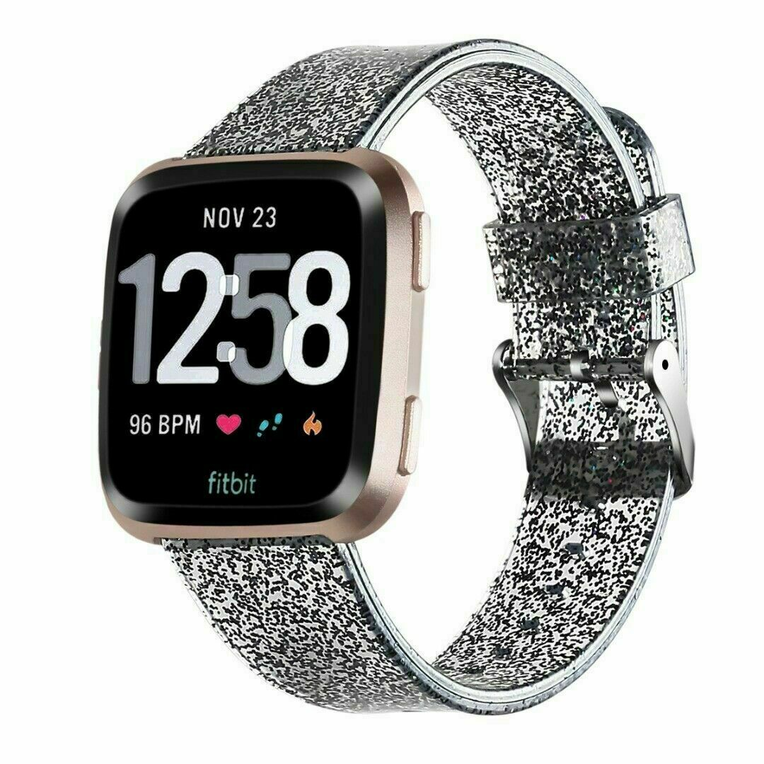 For Fitbit Versa 1/2/3/Sense Bling Silicone Sport Wrist Watch Band ...