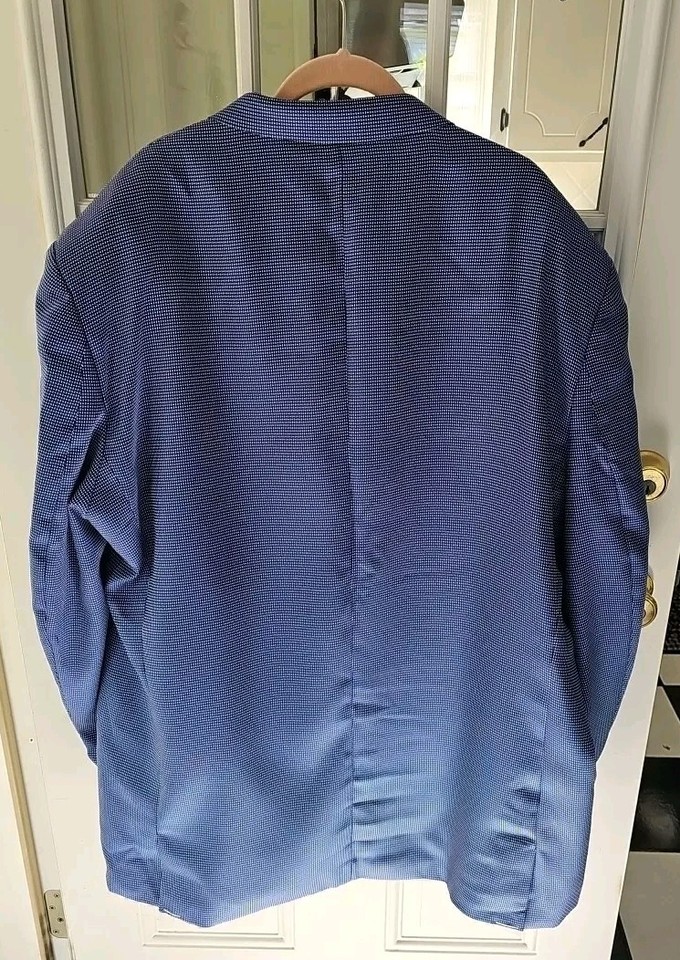 EJ Samuel Royal Blue Stripe 6-Button Suit Jacket Sport Coat Men's size ...