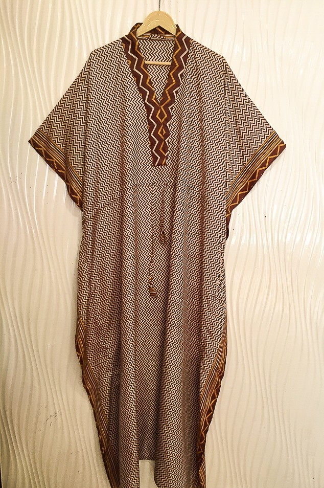 Pure Silk Kaftan Beige & Brown Robe Dress Long Woman Gown Maxi Tunic ...