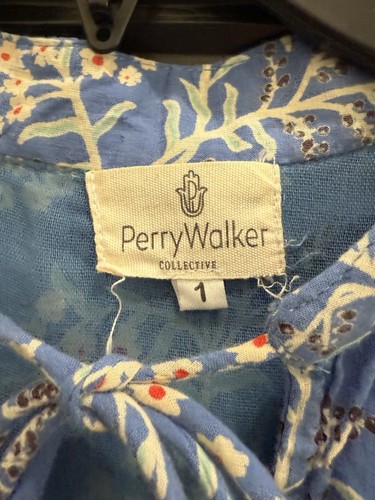 Perry Walker 1 Blue Floral Short Sleeve Dress | eBay