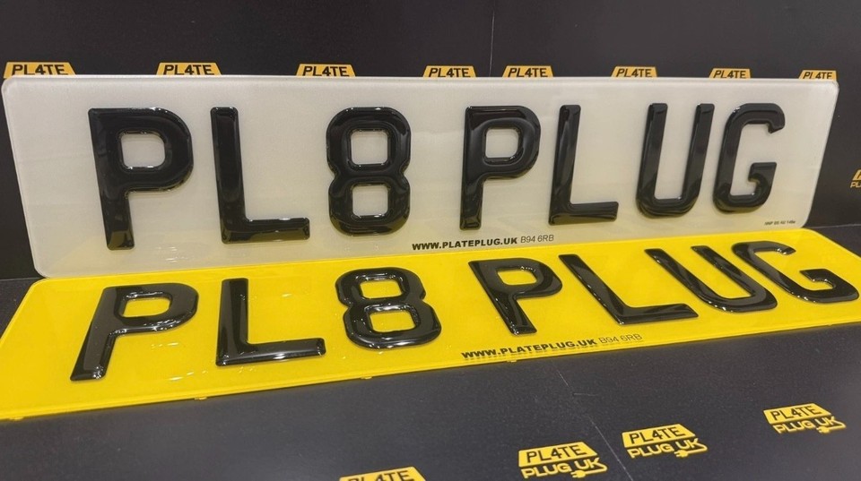 Premium Number Plates Black Acrylic MOT Legal 100% Road Registration 2D ...