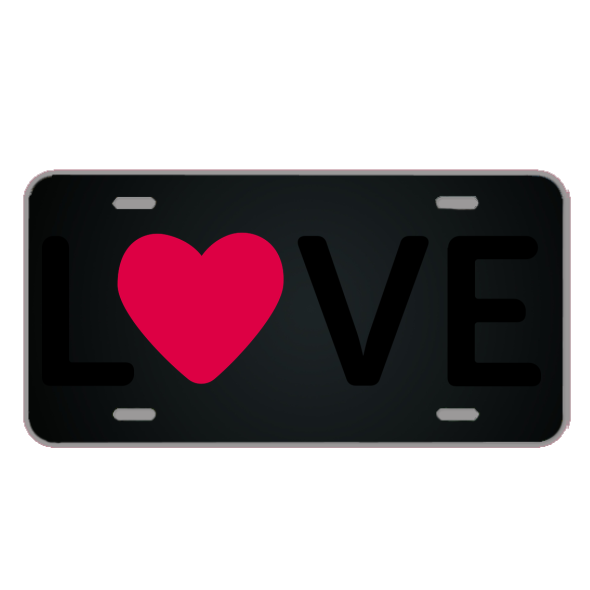Custom License Plate With Love With Heart As O | eBay