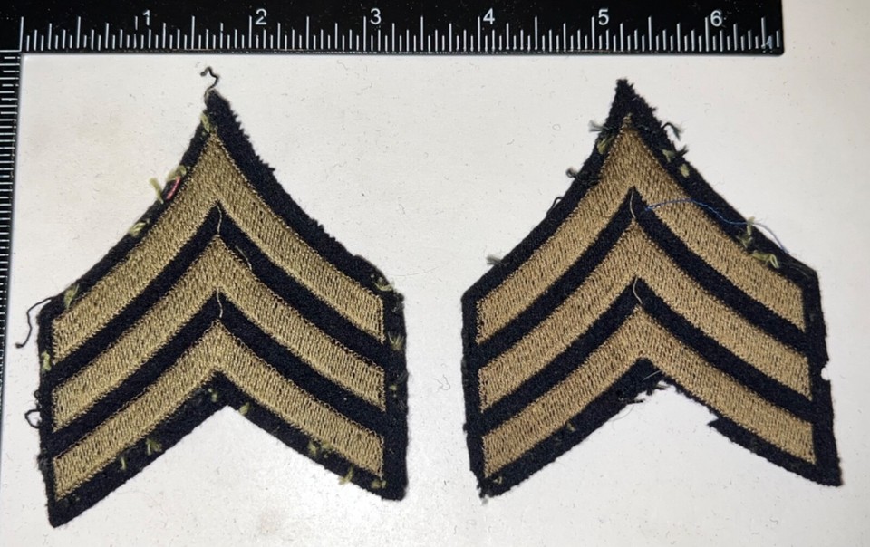 WWII US Army Air Force AAF Buck Sergeant Stripes Chevrons MATCHING PAIR ...