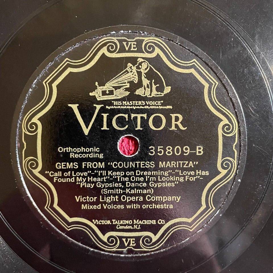 VICTOR 35809 Victor Light Opera Company 78rpm 12" Gems from the Desert ...