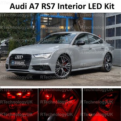 RED PREMIUM AUDI A7 C7 RS7 S7 INTERIOR UPGRADE LED LIGHT BULBS KIT ...