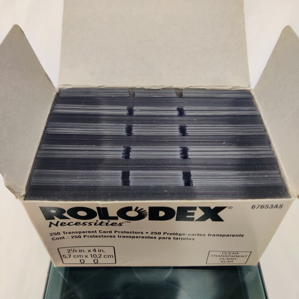 Rolodex Rubbermaid Card File System 8” x 4.5” & 250 Transparent Card ...