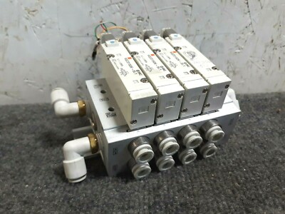 SMC Pneumatic Valve Block w/ (4) VQZ3150K-5L1 Valves 24Vdc K133 | eBay