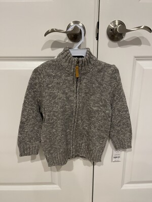 Carters boys size 3t greige zip up sweater nwt | eBay