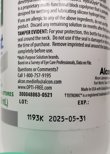 Opti-Free Pure Moist Contact Lens Case Multi-Purpose Solution 10oz Exp ...