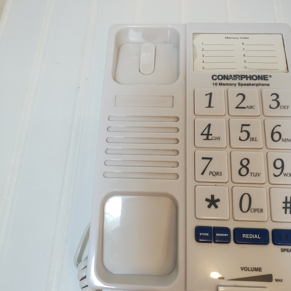 Conair Phone Telephone Push Button Wall Desk Top Big Key 10 Memory ...