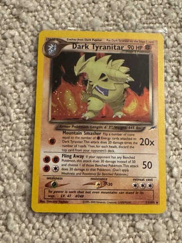 Dark Tyranitar 11/105 Neo Destiny Holo Rare Pokemon Card 2000 Vintage ...