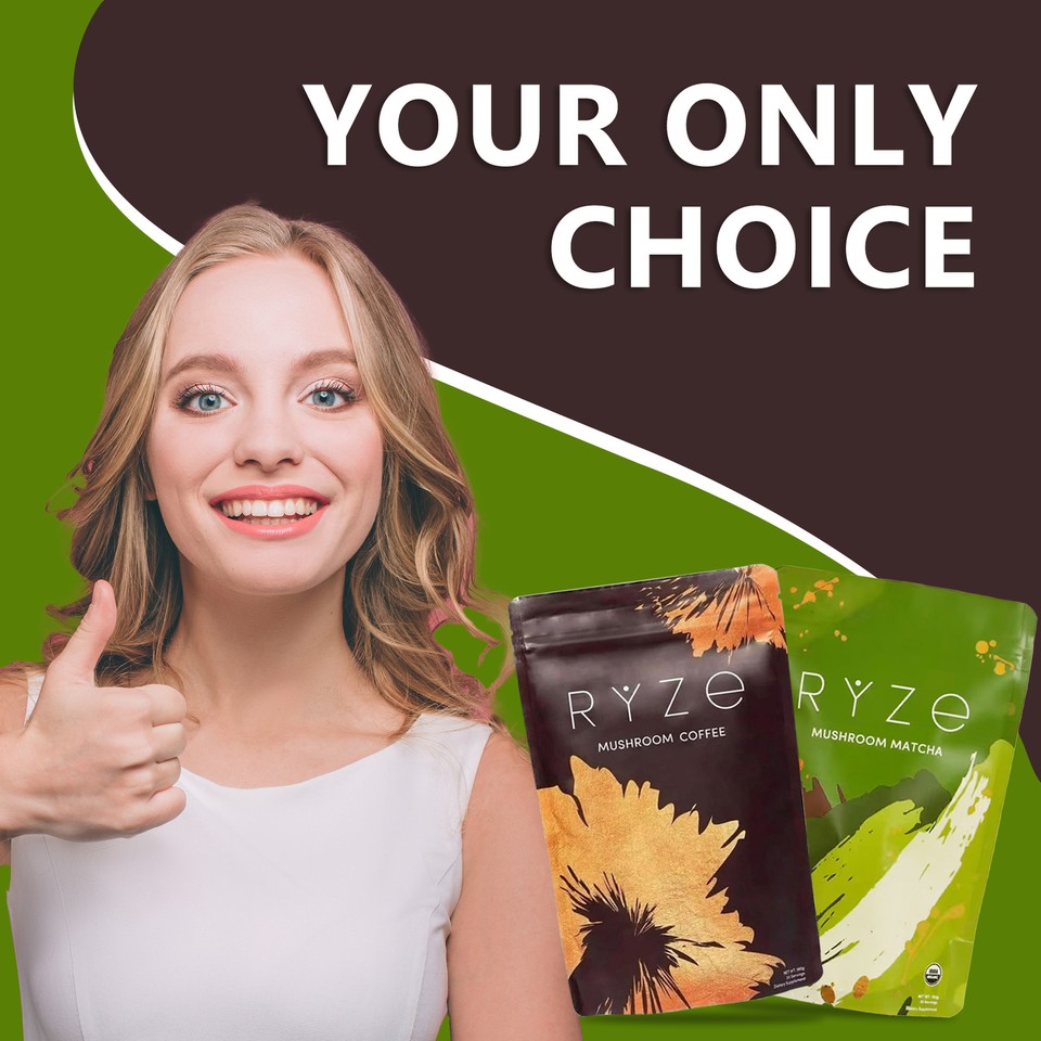 2 Pack Combo New RYZE Mushroom Coffee & RYZE Matcha 100% Authentic ...