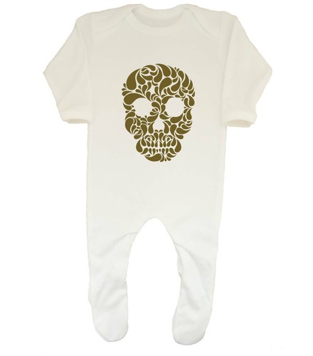 Gold Skull Baby Grow Sleepsuit Boys Girls Gift | eBay UK