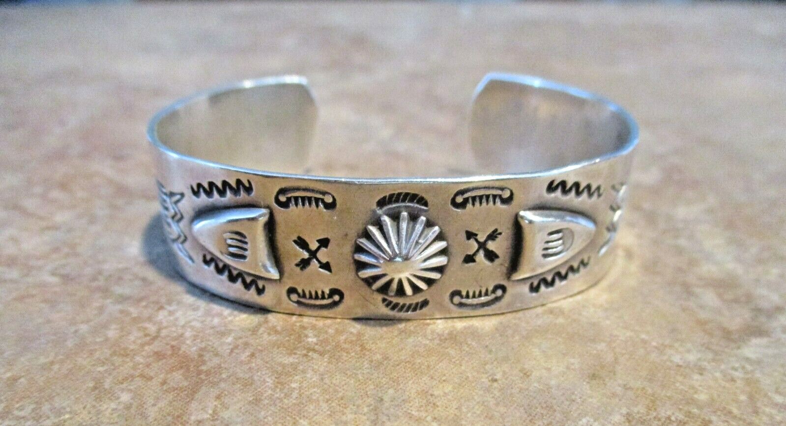 SCARCE 1930's / 40's Navajo Sterling Silver STAMPED D… - Gem