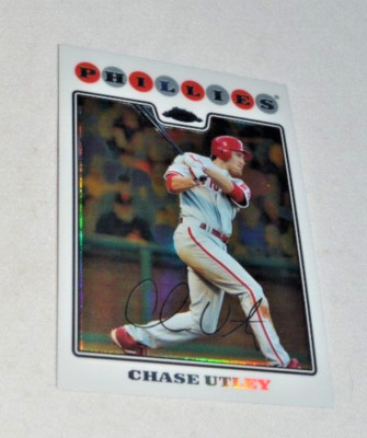 2008 TOPPS CHROME - CHASE UTLEY 2B PHILADELPHIA PHILLIES CARD # 123 ...