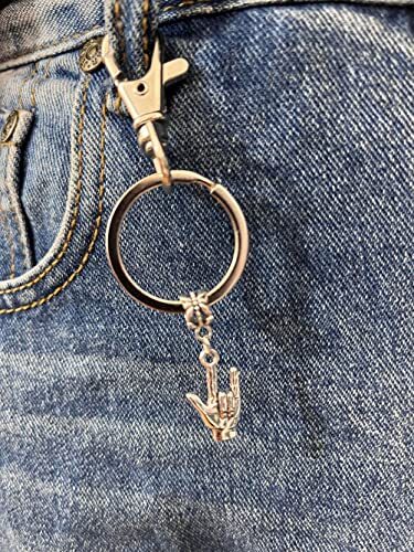 I love you sign language keychain silver american sign keychain love ...