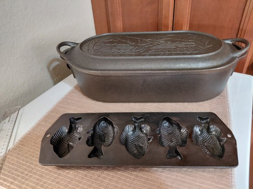 Lodge Cast Iron Oven Wildlife Series Mallard Duck Deep Fish Fryer ...