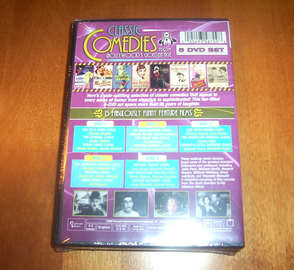 CLASSIC COMEDIES FROM HOLLYWOOD'S GOLDEN AGE Comedy Feature Films 5 DVD ...