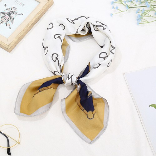 Women Elegant 27in Square Silk Feel Satin Scarf Head Neck Hair Tie ...